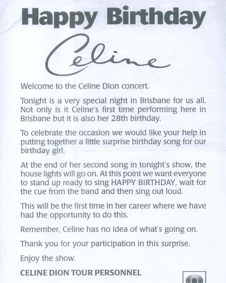 Celine Dion's 28th Birthday | CelineDionWeb.com